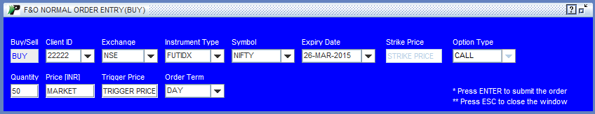 How to buy or sell scrips through Market Watch?